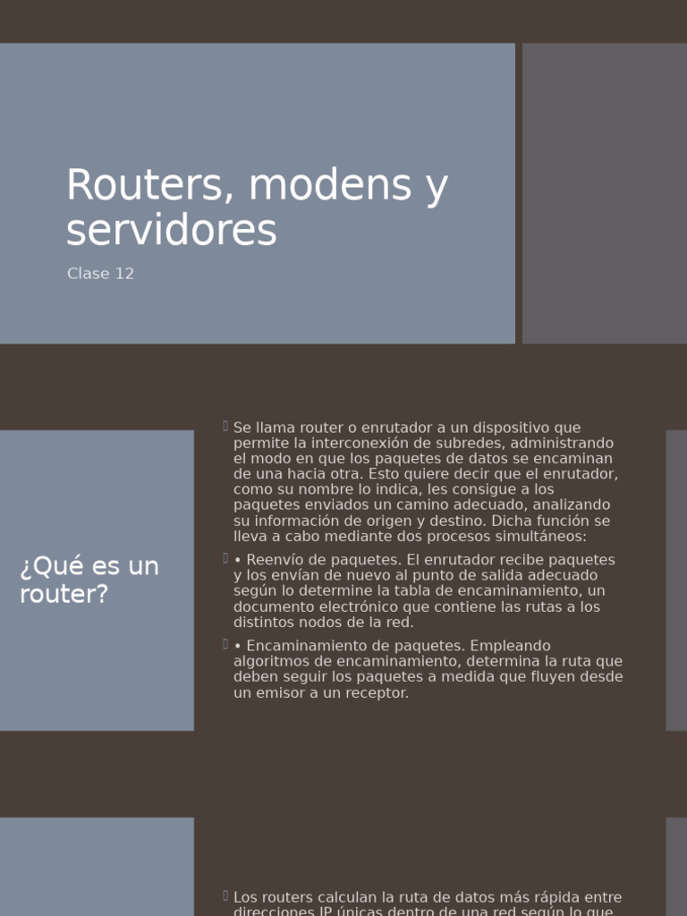Routers y módems: Funciones y diferencias | PDF | Enrutador ...