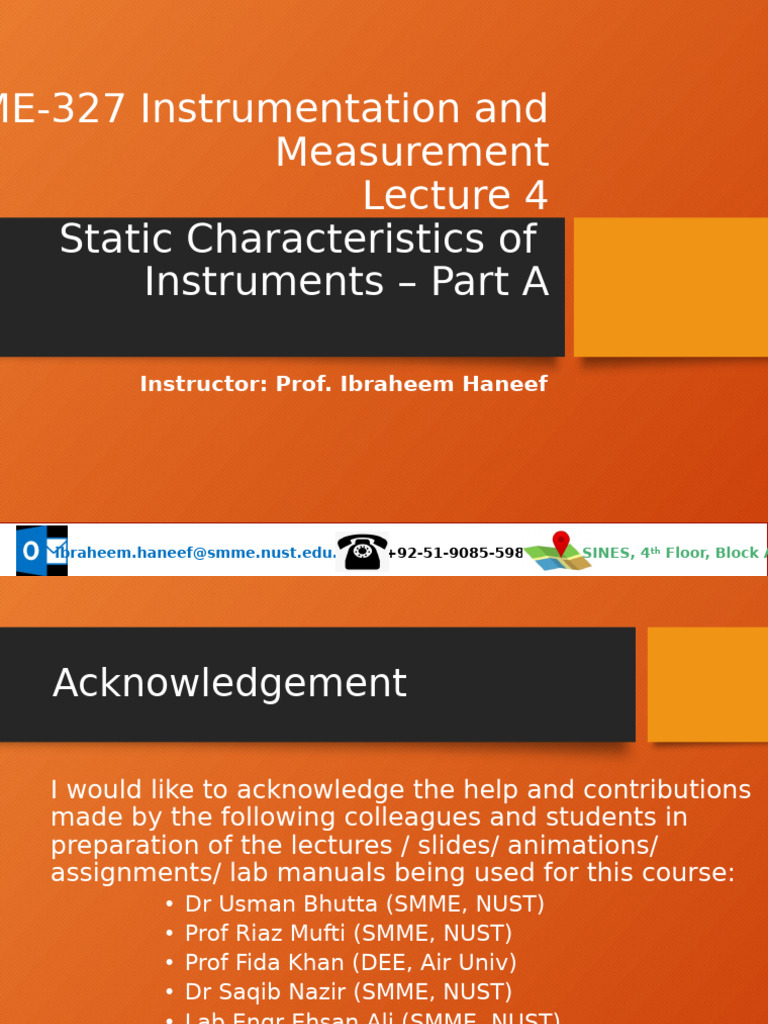 Lecture 04 Static Characteristics of Instruments Part A IH | PDF ...