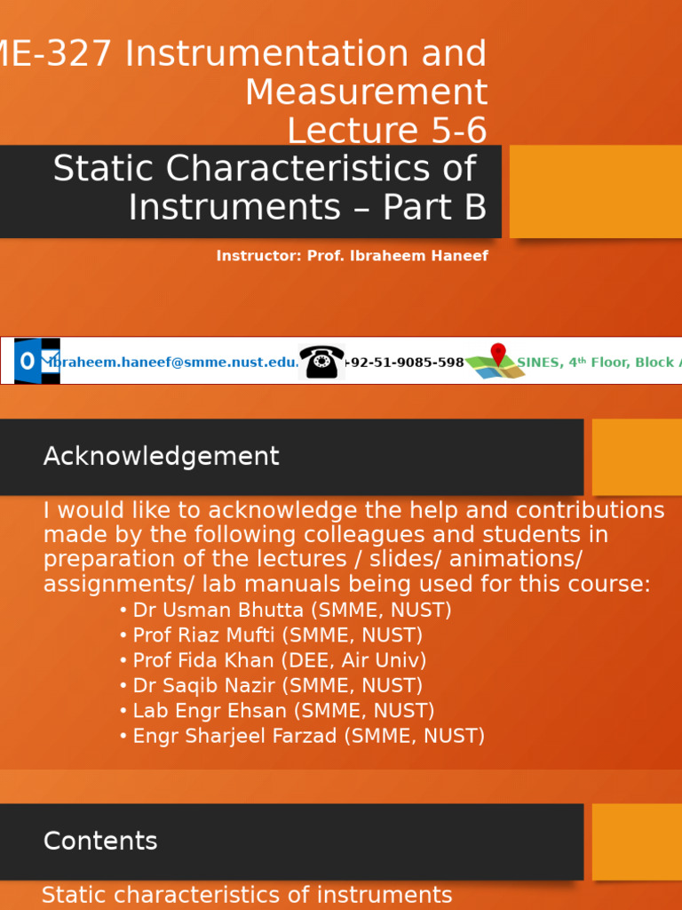 Lecture 05 06 Static Characteristics of Instruments Part B IH | PDF | Sensor | Hysteresis