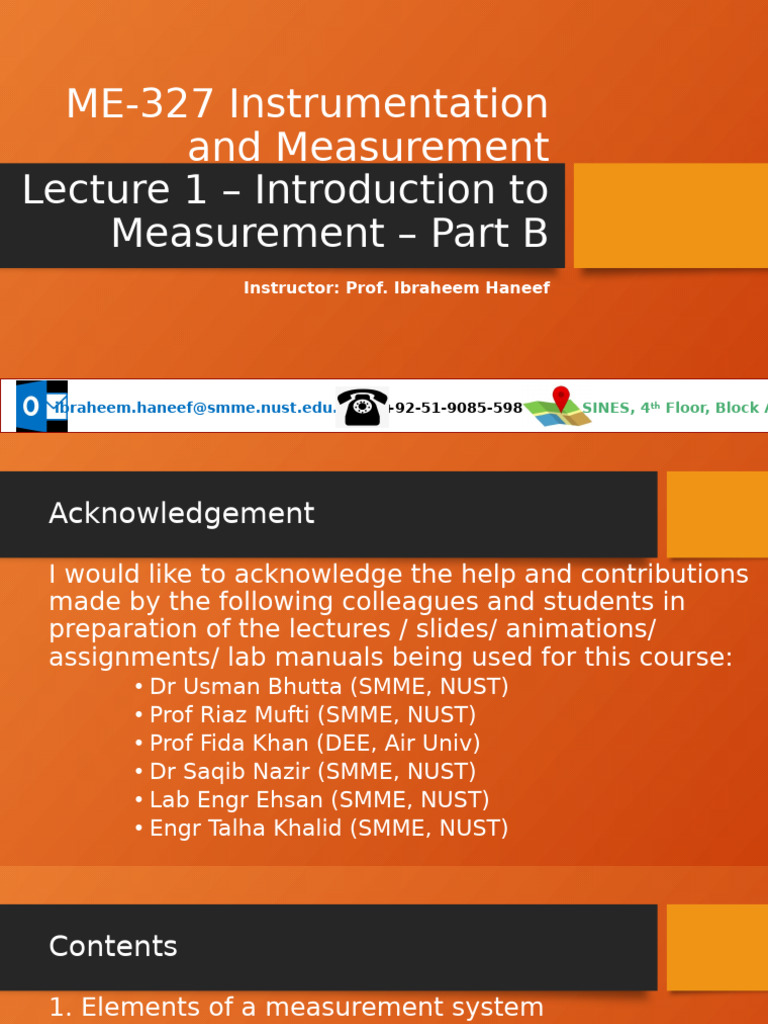 Lecture 02 Introduction To Measurement Part B IH | PDF | Sensor | Thermocouple