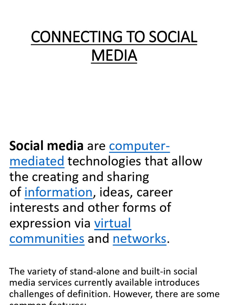 SPA 10 CONNECTING TO SOCIAL MEDIA Lesson 1 | PDF | Social Media ...