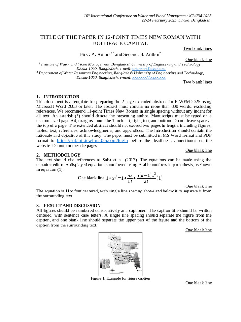 Extended Abstract Template - ICWFM 2025 | PDF | Microsoft Word | Text