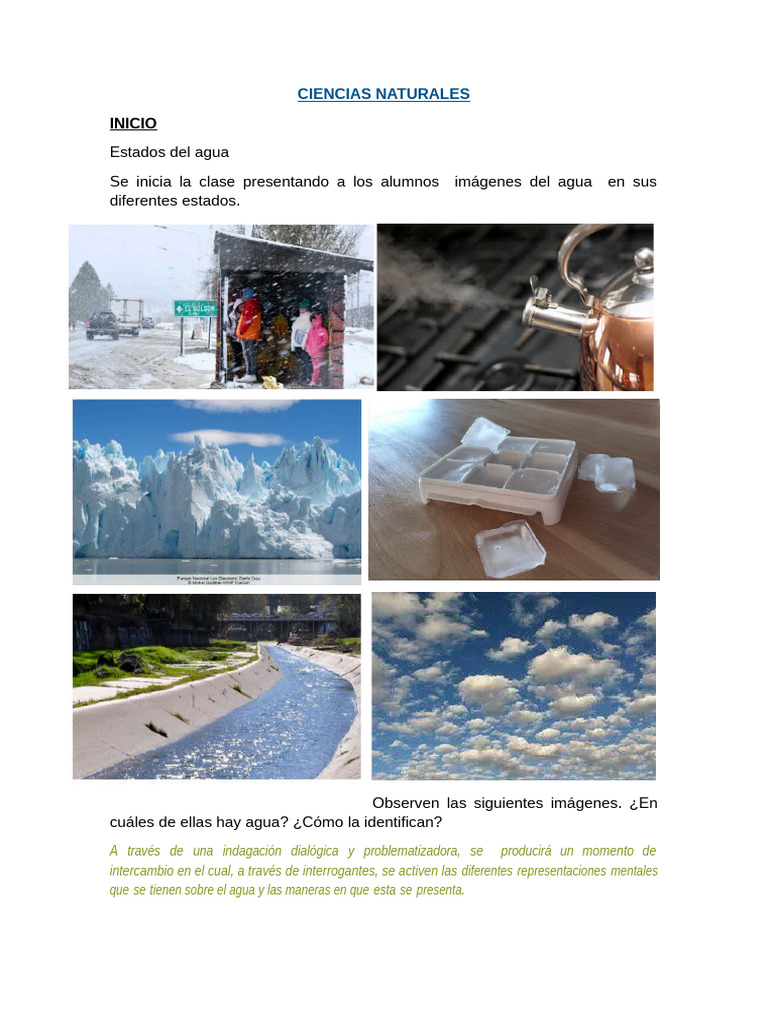 CIENCIAS NATURALES Estado de La Materia 3 Grado | PDF | Agua | Líquidos