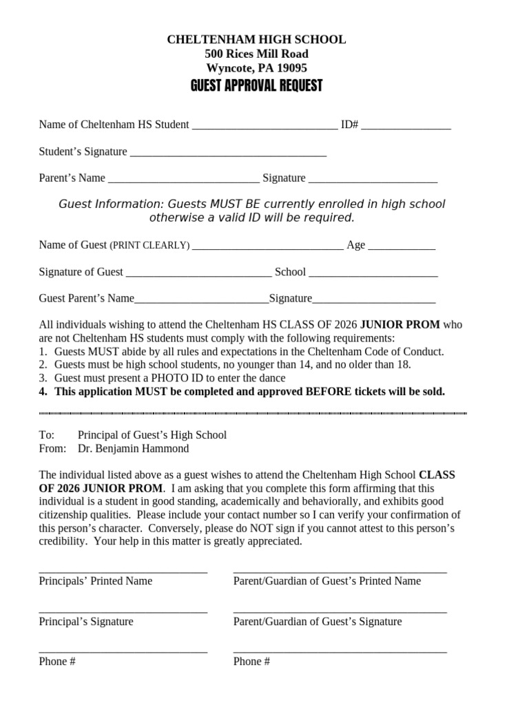 Outside Guest Form 2024 | PDF