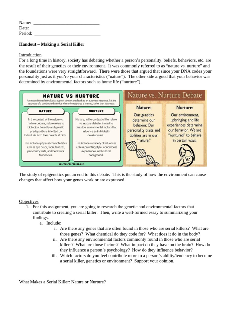 Handout+%28ELP2%29+ +Making+a+Serial+Killer | PDF | Nature Versus ...