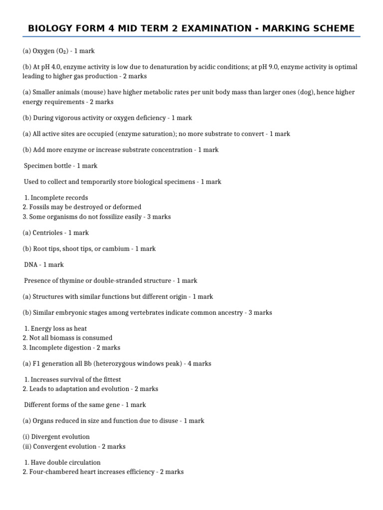 Biology f4 Ms | PDF