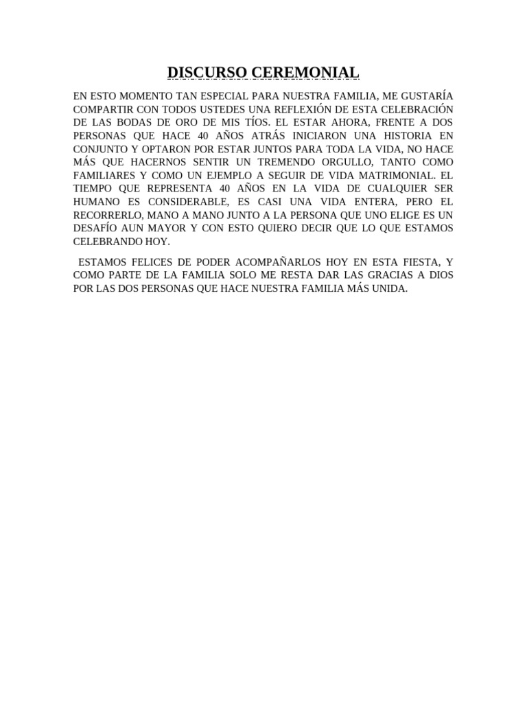 Discurso Ceremonial | PDF