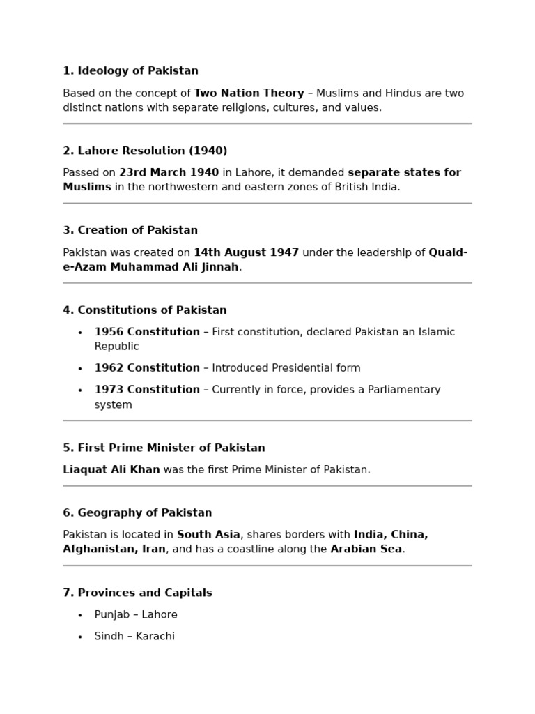 Pakistan Studies | PDF