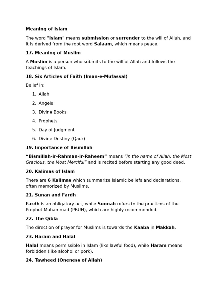 Meaning of Islam | PDF