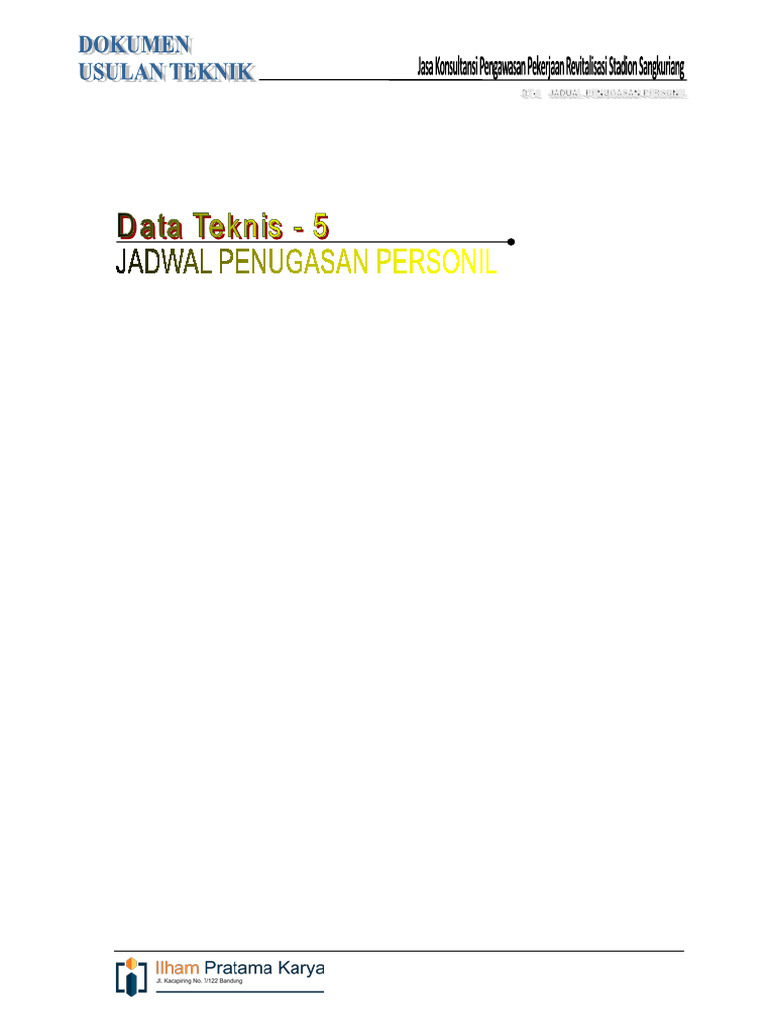 Data Teknis-8 Jadual Personil | PDF