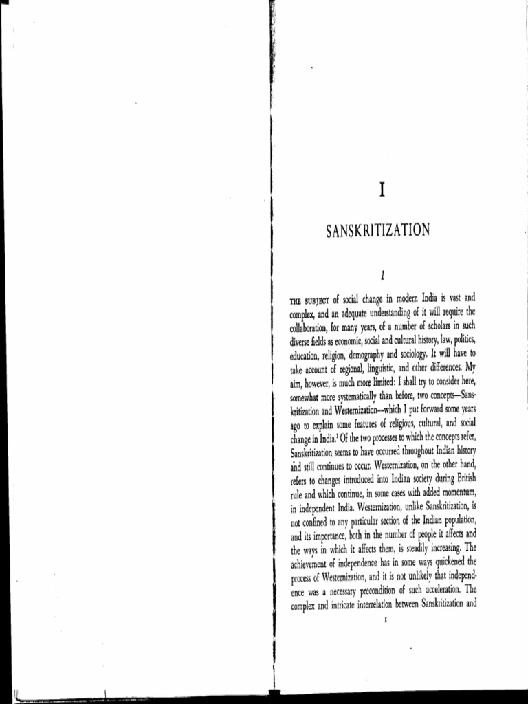 Srinivas Sanskritization | PDF