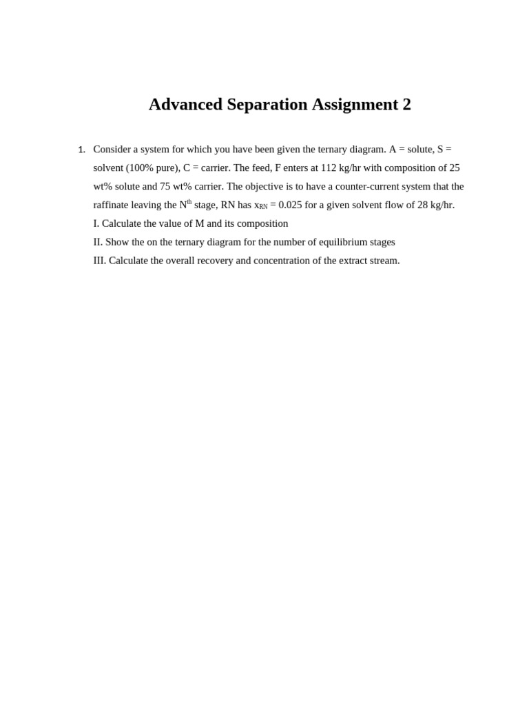 Advanced Separation Assignment 2 | PDF