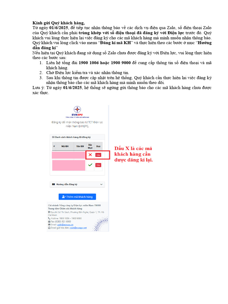 Huong Dan Khach Hang Dang Ki Xac Thuc Zalo de Nhan Thong Bao | PDF