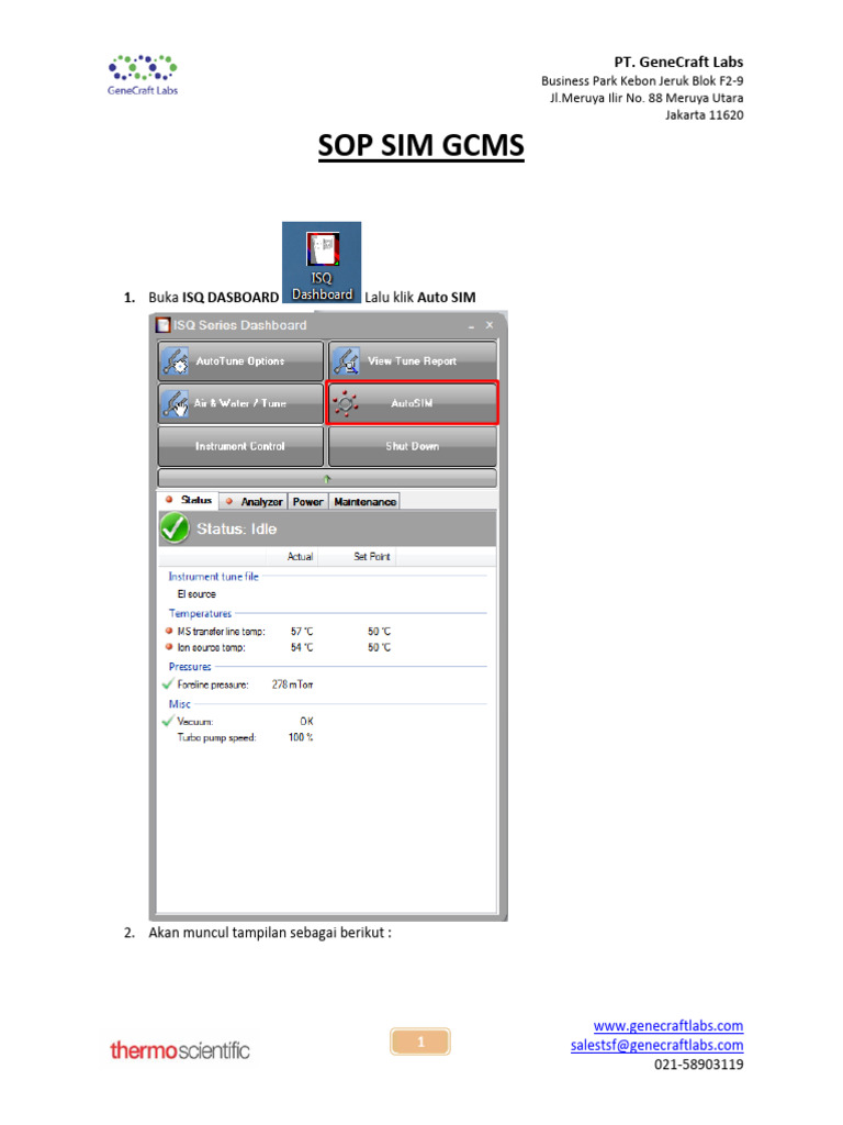 Panduan SOP SIM GCMS GeneCraft | PDF
