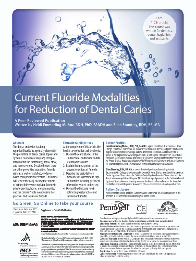 Current Fluoride Modalities For Reduction of Dental Caries | PDF ...