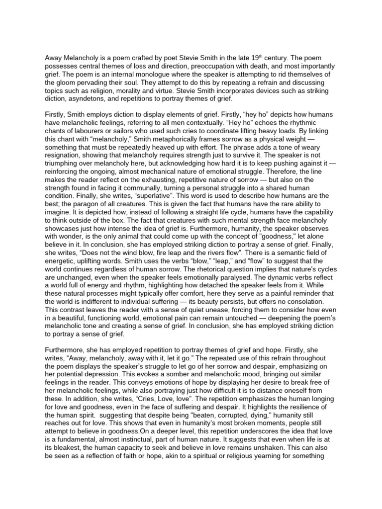 away melancholy complete answer | PDF | Love | Grief