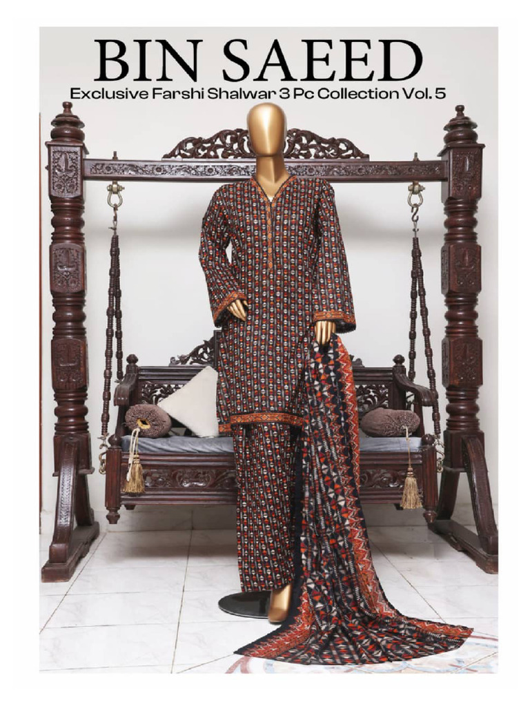 Bin Saeed Exclusive Farshi Shalwar 3 PC Collection Vol 5 - Batch Compress | PDF