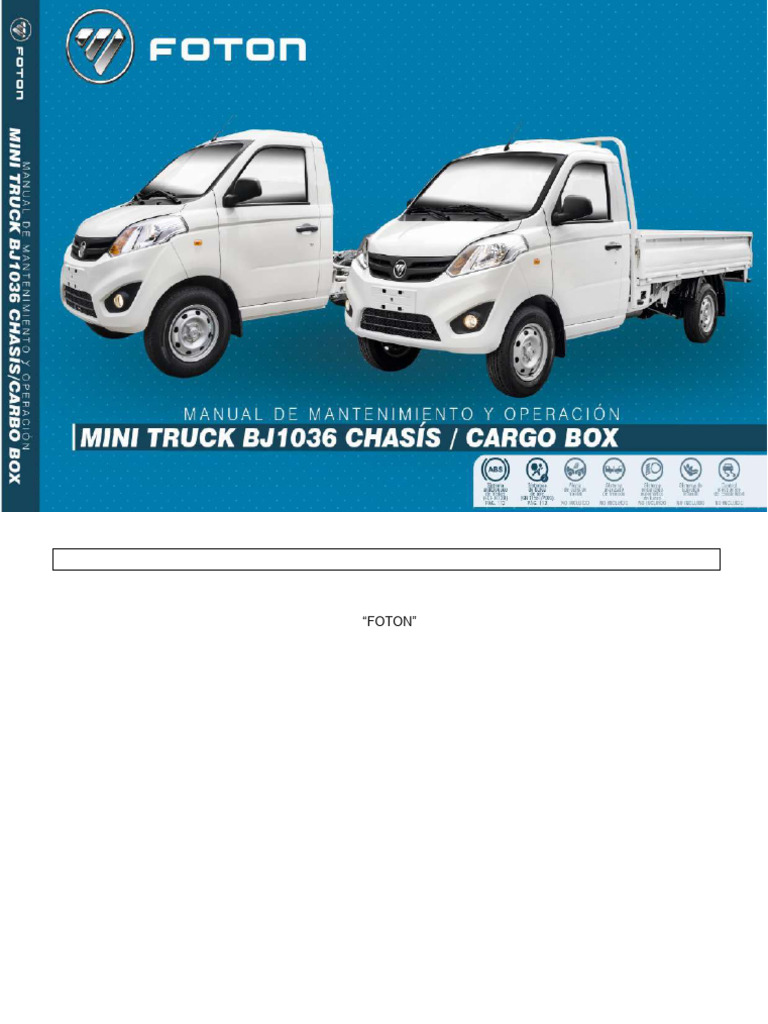 Manual de Uso Camionetas FOTON BJ1036 | PDF | Cambiar | Embrague