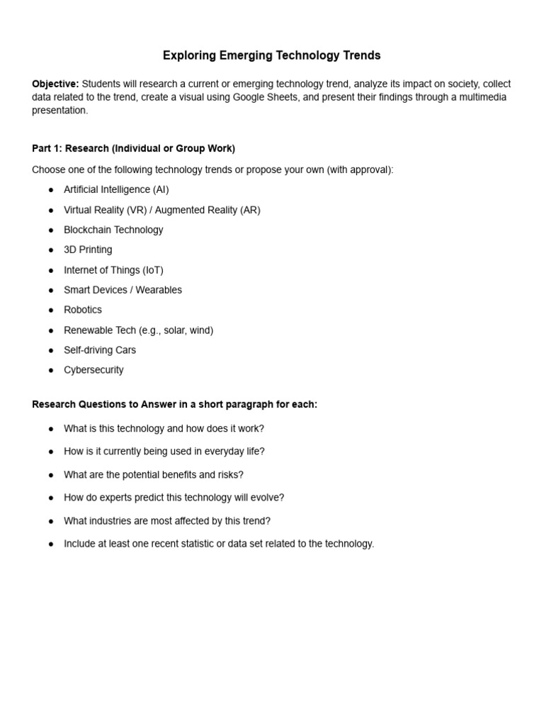 Emerging Technology Trends Research Guide | PDF | Internet Of Things ...