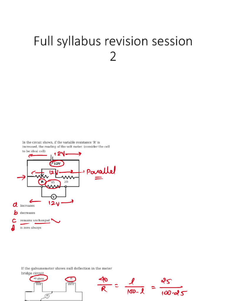 Full syllabus revision session 2 | PDF