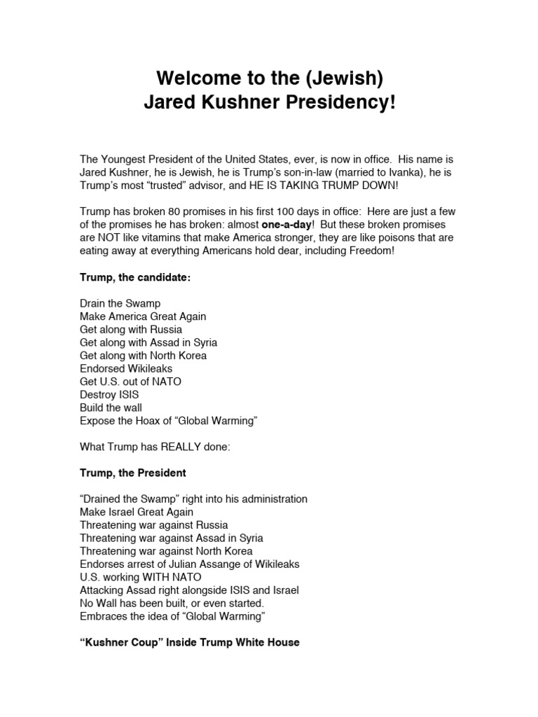 Jared Kushner President | PDF | Jared Kushner | American Jews