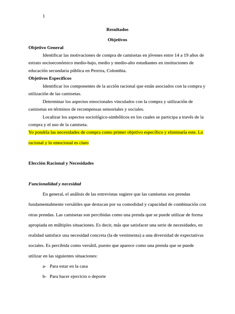 Borrador Redacción Resultados | PDF | Moda | Ropa