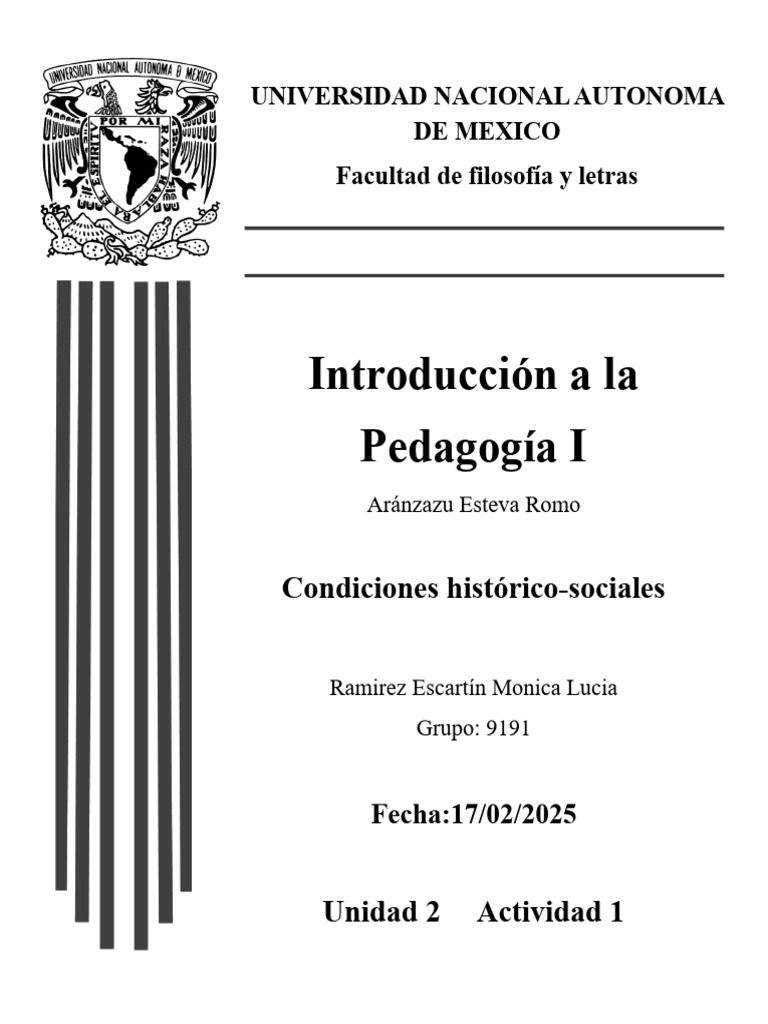 U2 A1 9191 Ramirez Escartin Monica Lucia. Introduccion A La Pedagogia 1 ...