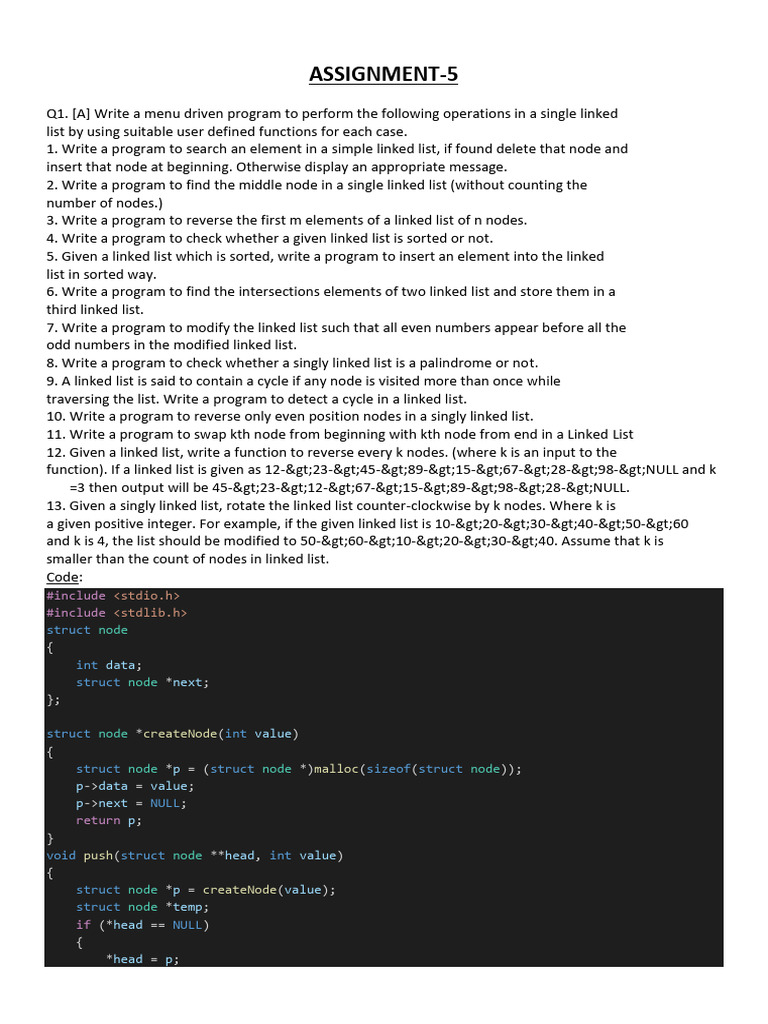 DSA LAB ASSIGNMENT 05 - Removed | PDF | Matrix (Mathematics) | Integer (Computer Science)