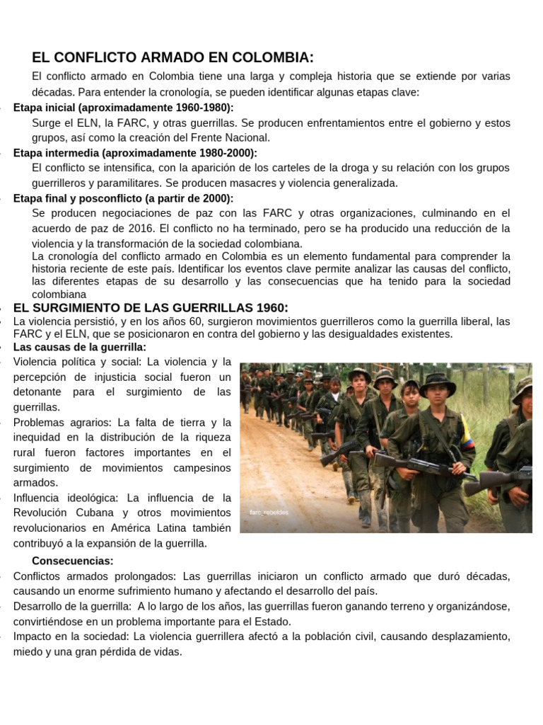 Historia del Conflicto Armado en Colombia | PDF | Colombia