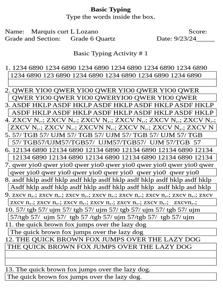 Basic Typing 1 - Curt | PDF