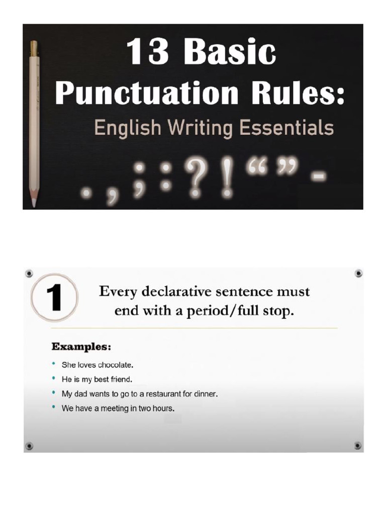 04 - Punctuation Rules - Student | PDF