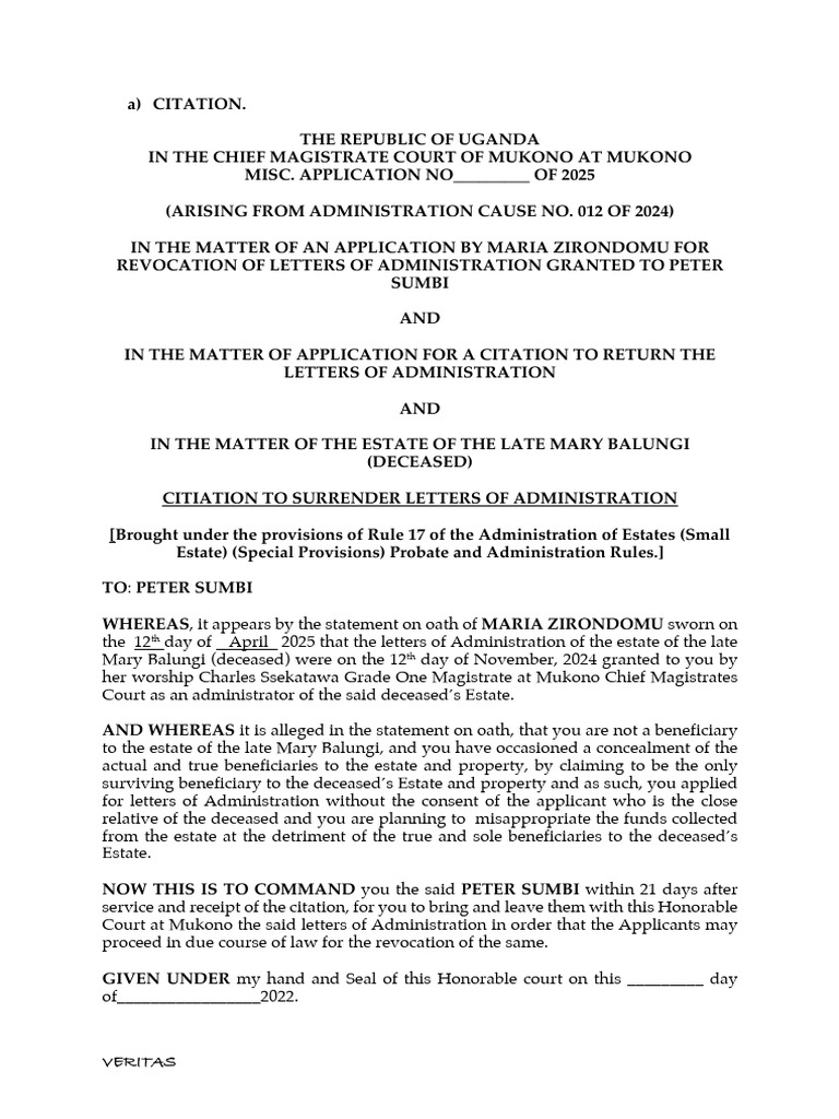 Documents (Revocation) Model 4 | PDF | Probate | Lawsuit