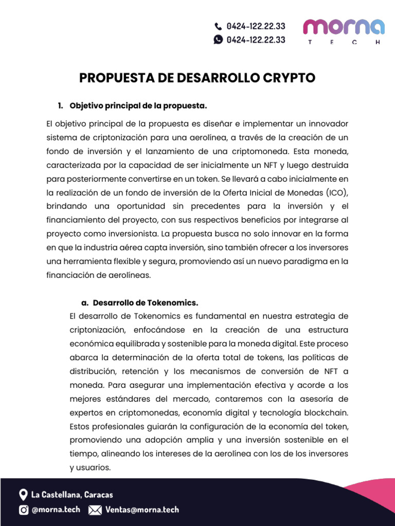 Propuesta de Desarrollo Crypto para Aerolinea | PDF | Criptomoneda | Economias