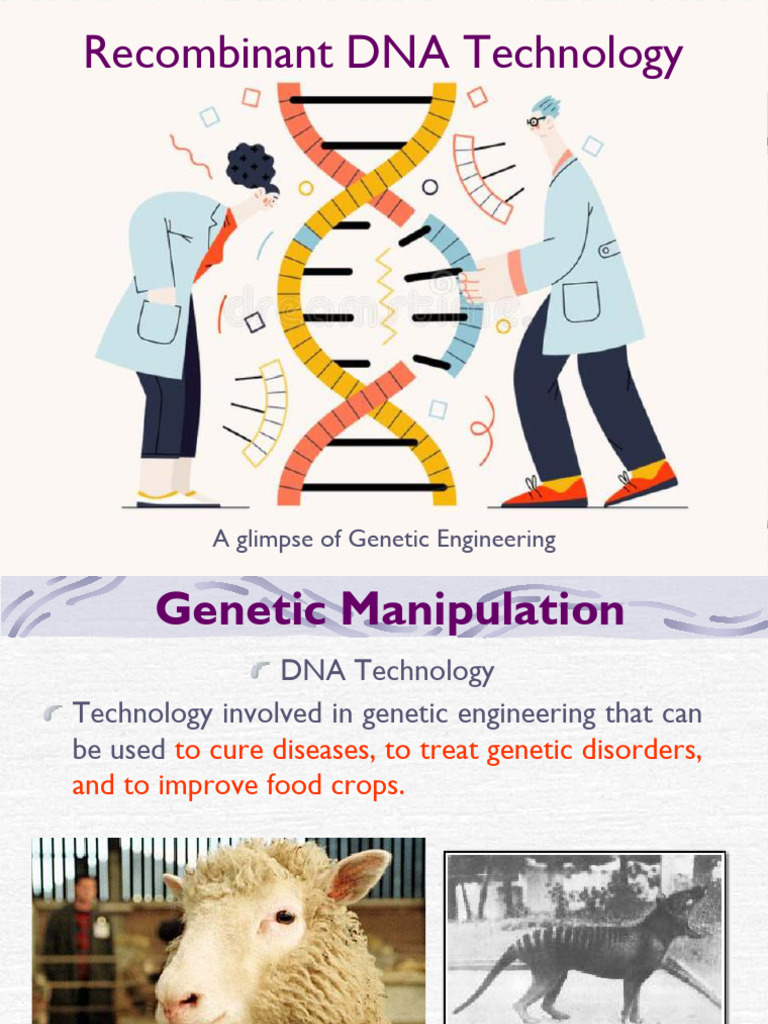 Recombinant DNA Technology Overview | PDF | Molecular Cloning | Vector ...