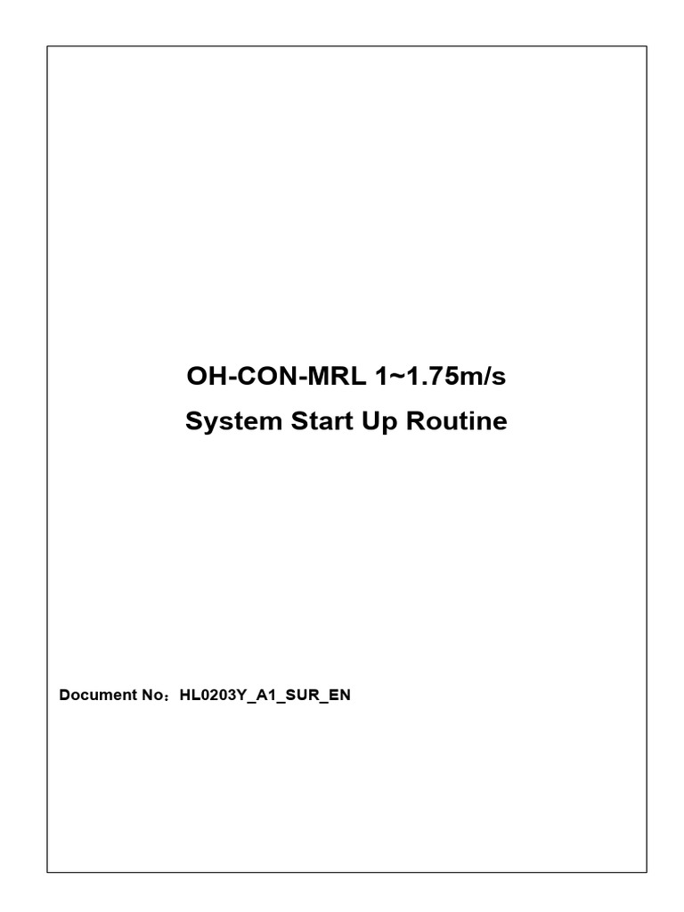 OH-CON-MRL System Start-Up Guide | PDF | Electrical Connector | Elevator