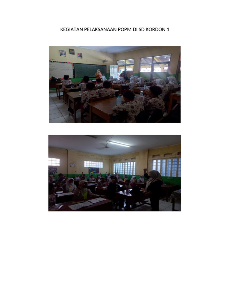 Kegiatan Pelaksanaan Popm Di SD Kordon 1 | PDF