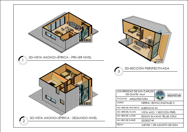 Vista Axonométrica y Sección Perspectivada | PDF