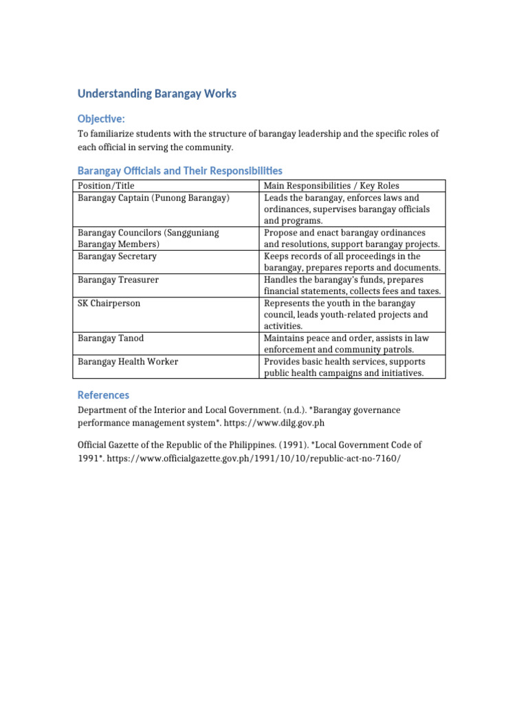Understanding Barangay Works | PDF