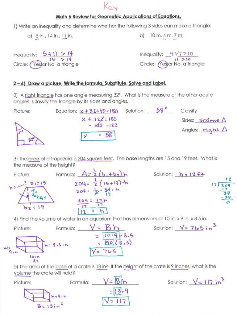 03.25.25+review+ (KEY) +for+Geometry+Test+ +schoology | PDF