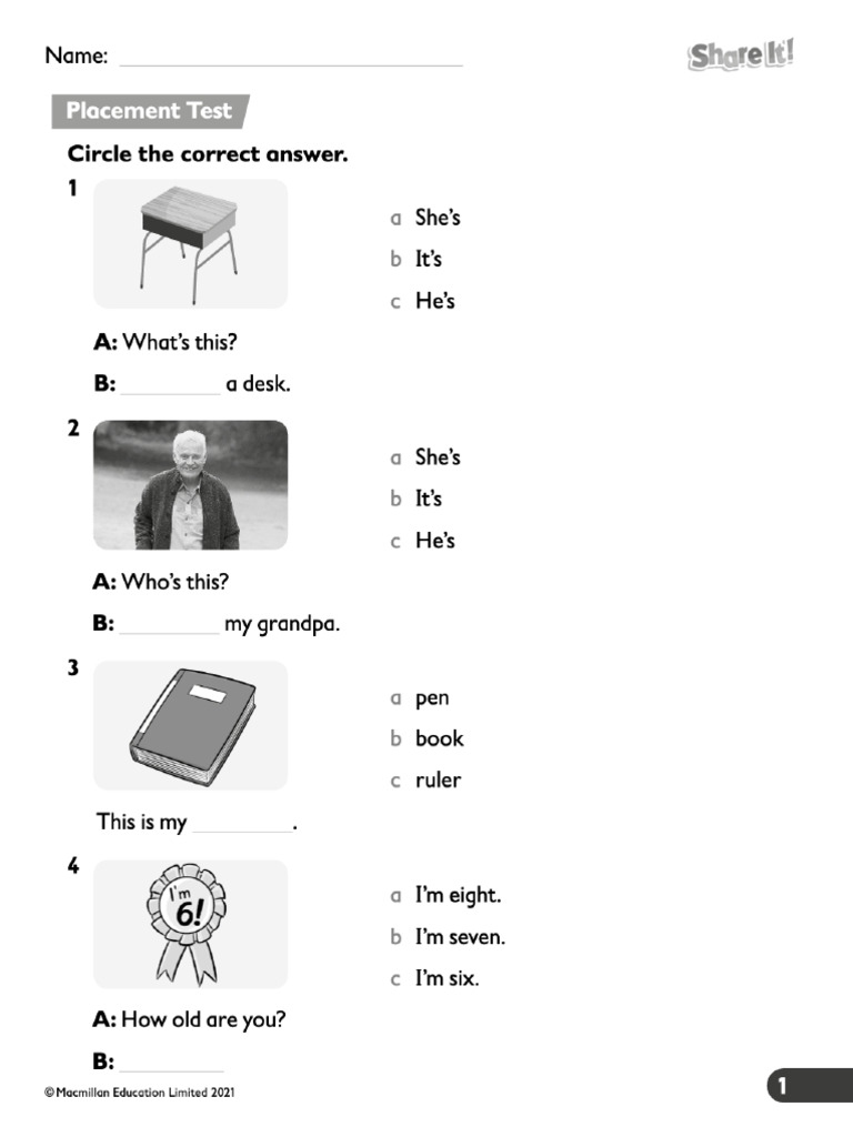 SI TRC Placement Test | PDF