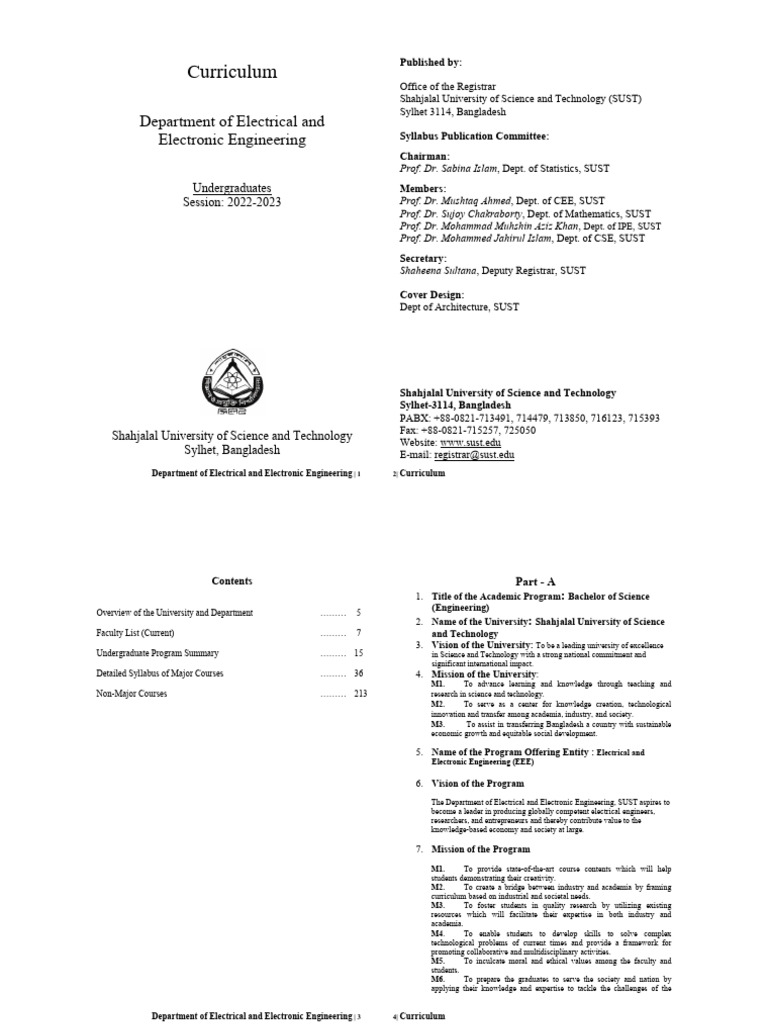 EEE 2022 23 Full Syllabus 1 | PDF | Electrical Engineering | Engineering