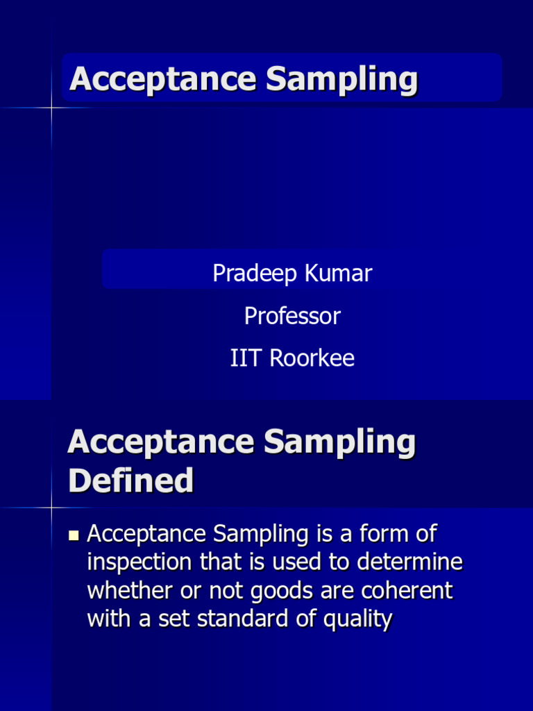 Acceptance Sampling | PDF | Sampling (Statistics) | Risk
