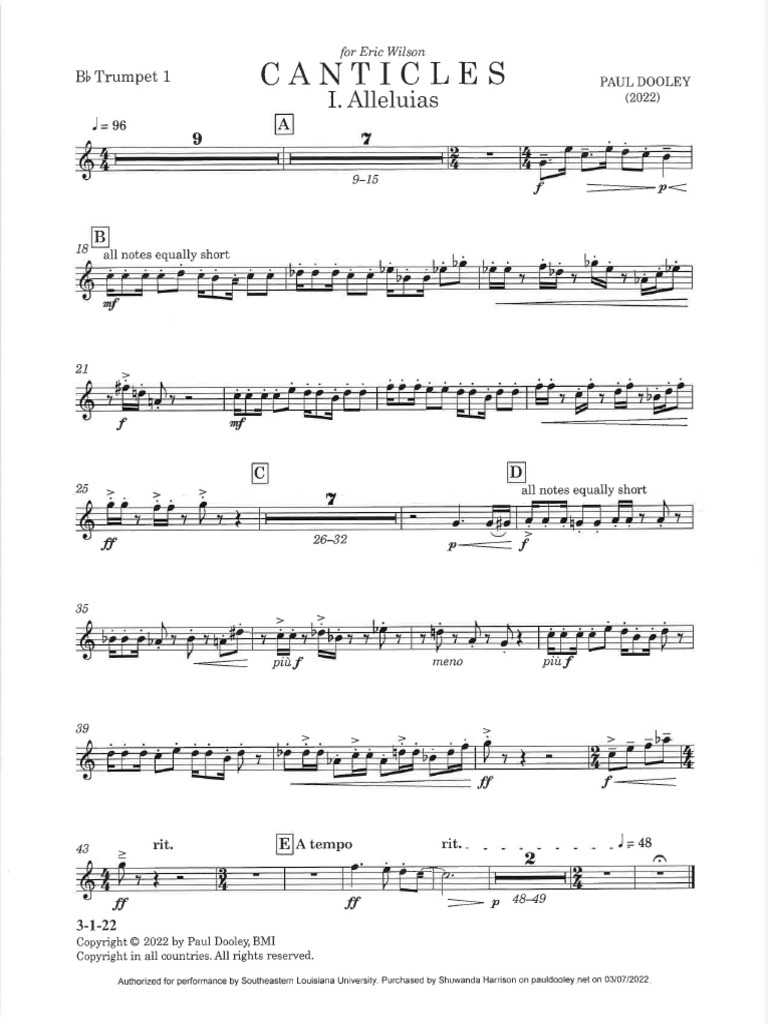20 Canticles Trumpet 1 | PDF