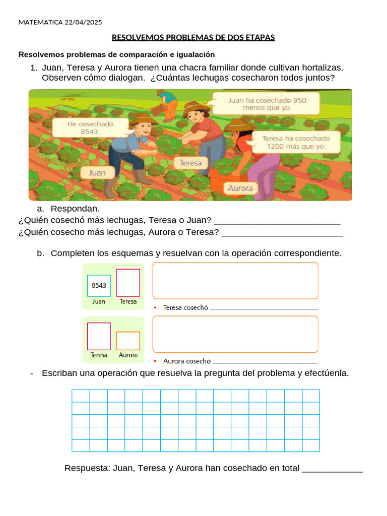 Problemas Matemáticos de Dos Etapas | PDF