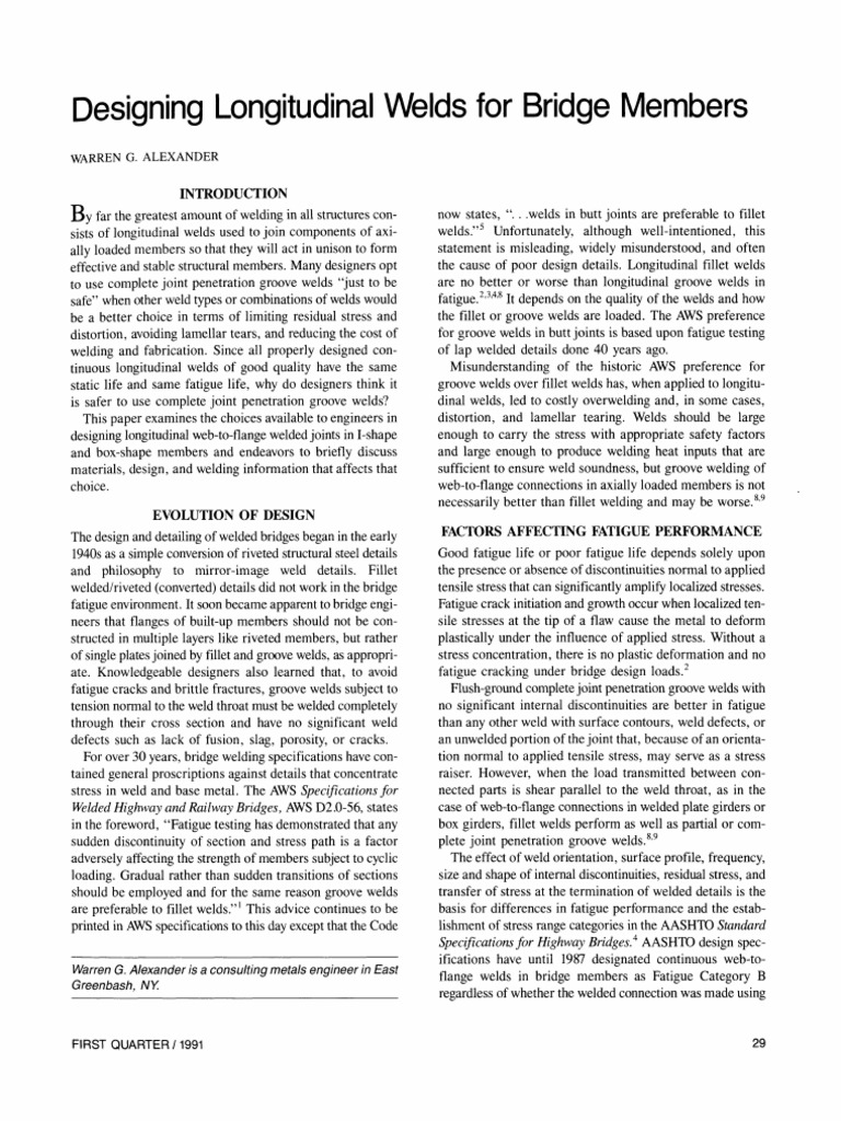 Longitudinal Weld Design for Bridges | PDF | Fatigue (Material) | Fracture