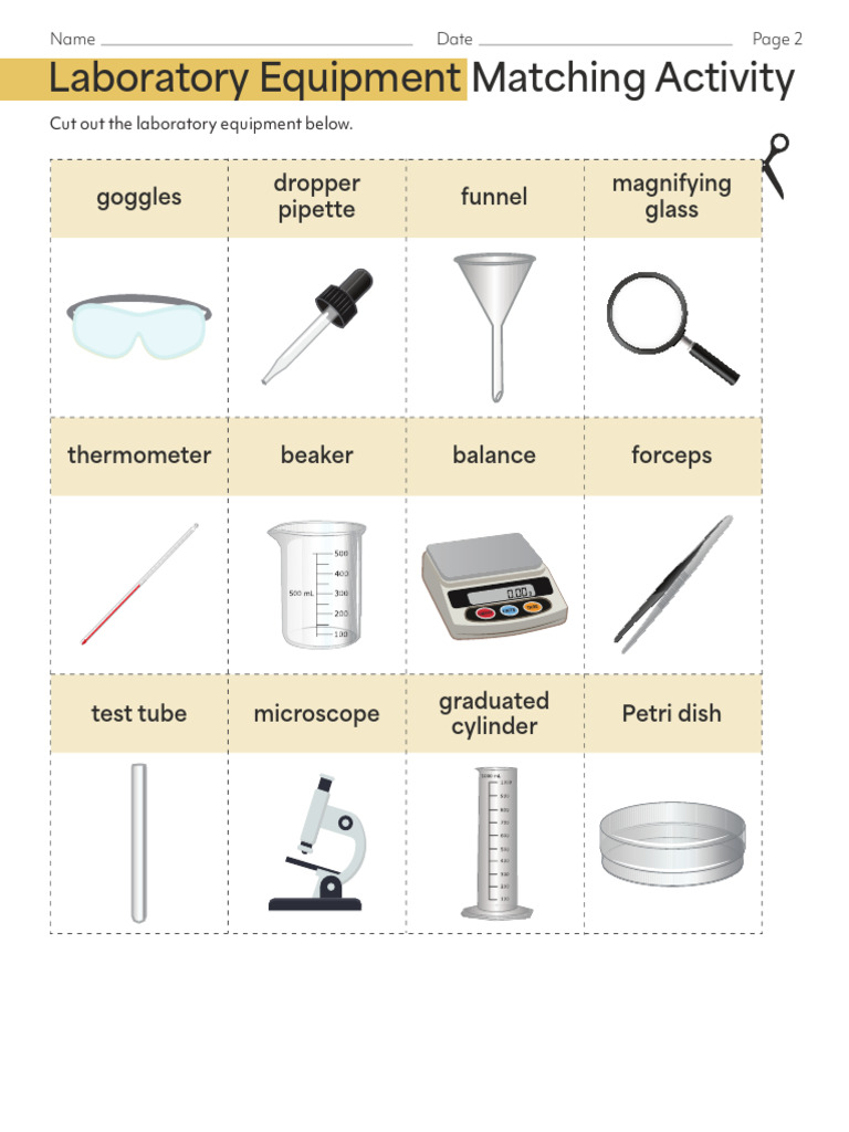 Laboratory Equipment Matching Activity | PDF