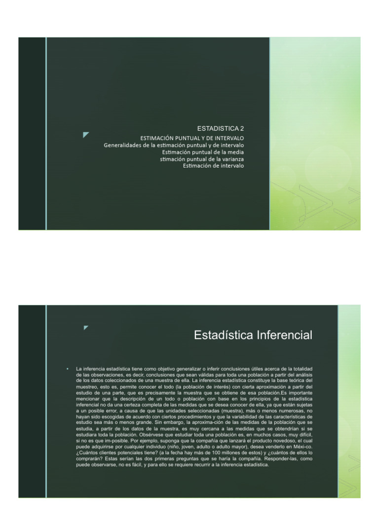 Estimación Est2 | PDF | Teoría de la estimación | Análisis estadístico