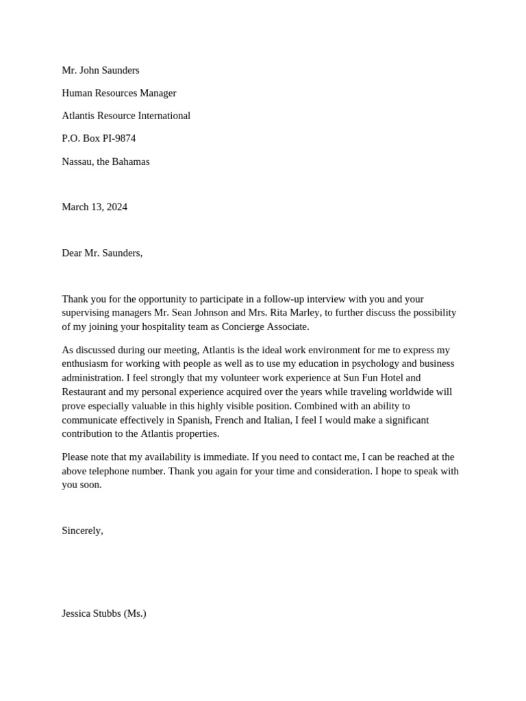 Business Letter Bria Duncombe | PDF