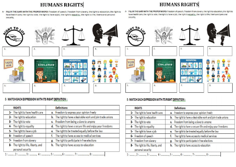 Humans Rights, Worksheet | PDF