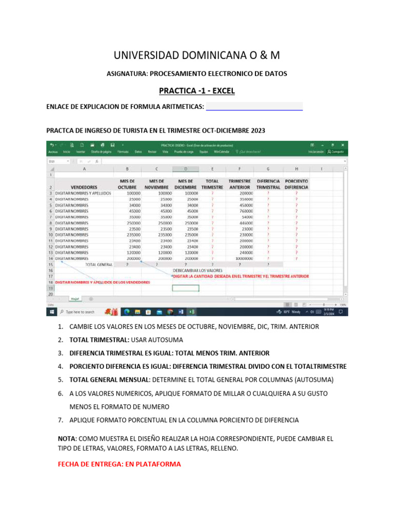 Practica1 - Excel | PDF